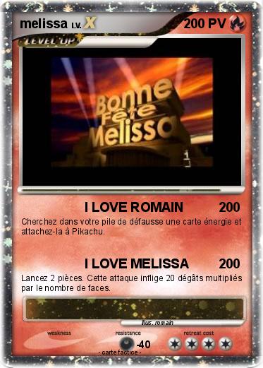 Pokémon melissa 114 114 - I LOVE ROMAIN - Ma carte Pokémon