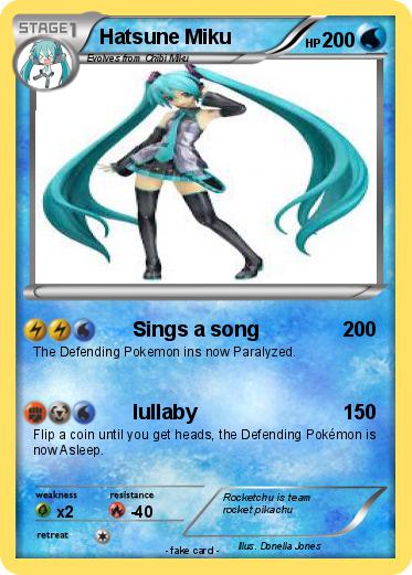 Pokémon Hatsune Miku 355 355 - Sings a song - My Pokemon Card