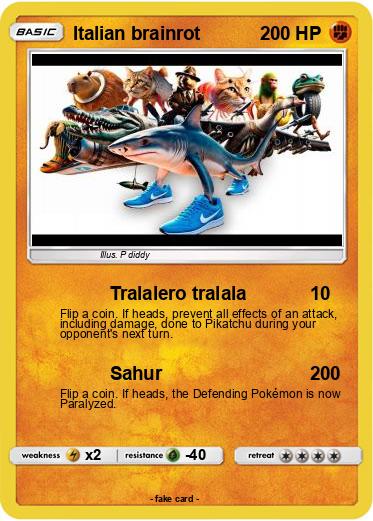 Pokémon Italian brainrot - Tralalero tralala - My Pokemon Card