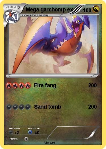 Pokémon Mega garchomp ex 16 16 - Fire fang - My Pokemon Card