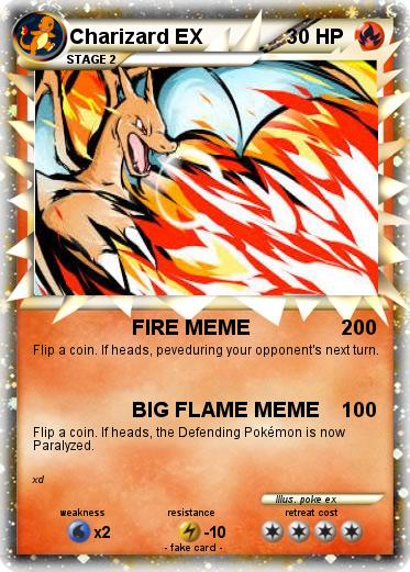 Pokémon Charizard EX 928 928 - FIRE MEME - My Pokemon Card