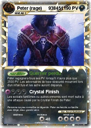 Pokémon Peter rage 938451 938451 - Guerrier perdu - Ma carte Pokémon