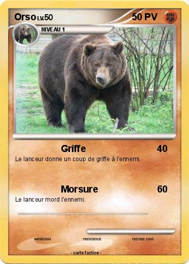 Pokémon Orso 5 5 - Griffe - Ma carte Pokémon