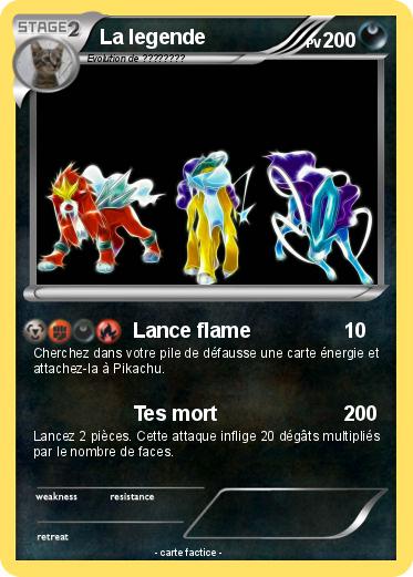 Pokémon La legende 40 40 - Lance flame - Ma carte Pokémon