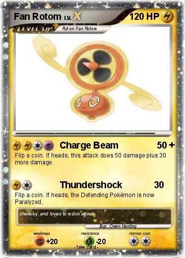 Pokémon Fan Rotom - Charge Beam 50 + - My Pokemon Card