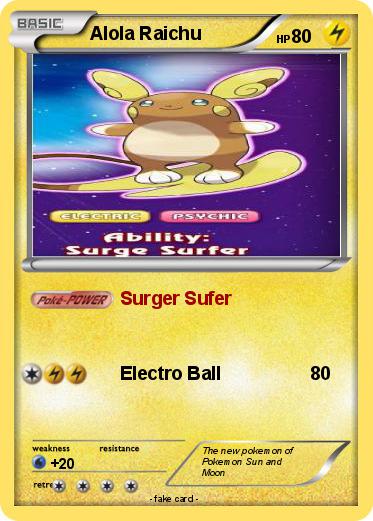 Pokémon Alola Raichu 12 12 - Surger Sufer - My Pokemon Card