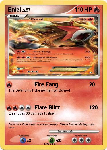 Pokémon Entei 1950 1950 - Fire Fang - My Pokemon Card