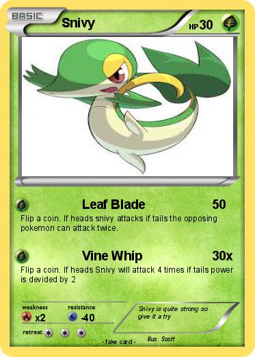 Pokémon Snivy 1371 1371 - Leaf Blade - My Pokemon Card