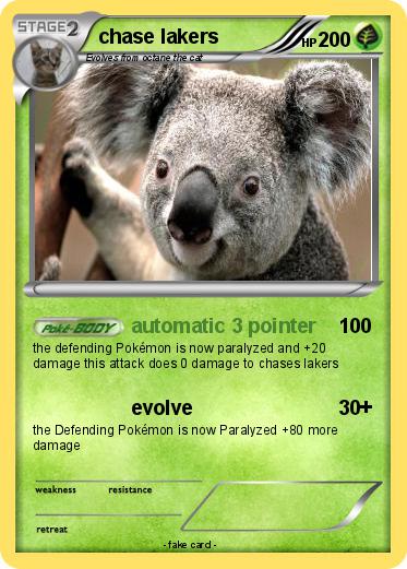 Pokémon chase lakers - automatic 3 pointer - My Pokemon Card