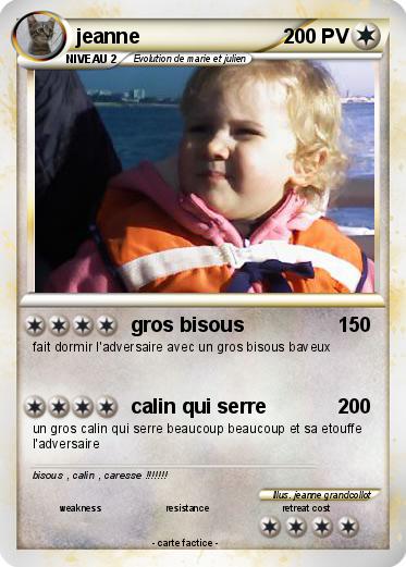 Pokémon jeanne 53 53 - gros bisous - Ma carte Pokémon