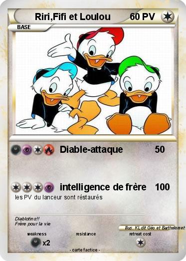 Pokémon Riri Fifi et Loulou 1 1 - Diable-attaque - Ma carte Pokémon
