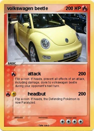 Pokémon volkswagen beetle 1 1 - attack - My Pokemon Card