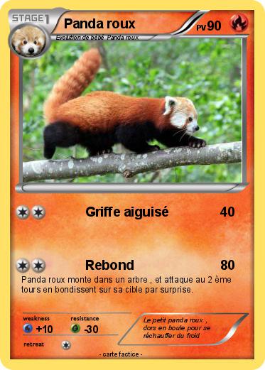 Pokémon Panda roux 24 24 - Griffe aiguisé - Ma carte Pokémon