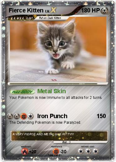 Pokémon Fierce Kitten - Metal Skin - My Pokemon Card