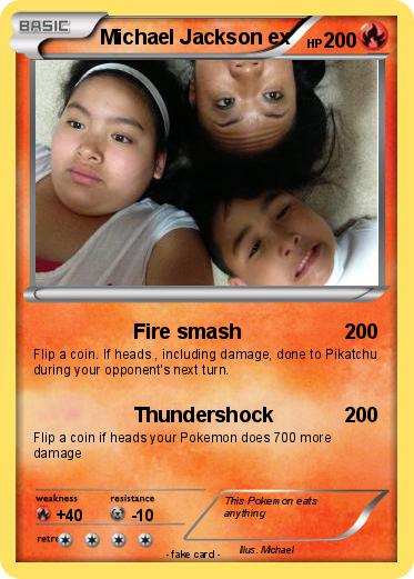 Pokémon Michael Jackson ex 10 10 - Fire smash - My Pokemon Card