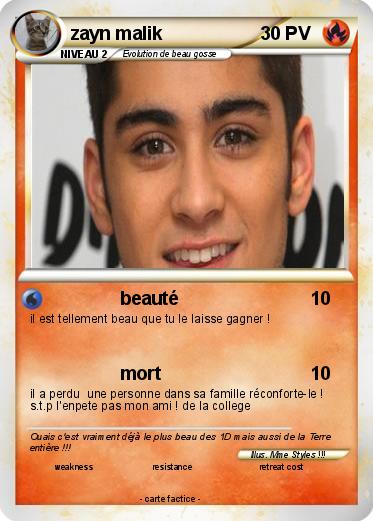 Pokémon zayn malik - beauté - Ma carte Pokémon