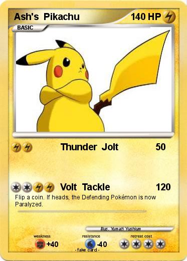 Pokémon Ash s Pikachu 349 349 - Thunder Jolt - My Pokemon Card