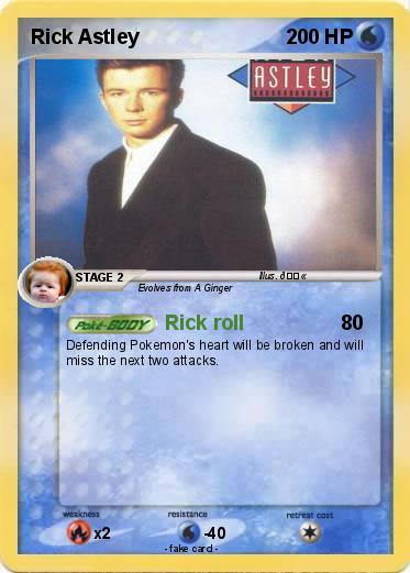 Pokémon Rick Astley 142 142 - Rick roll - My Pokemon Card