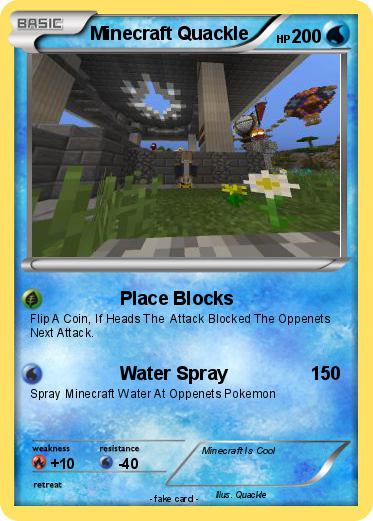 Pokémon Minecraft Quackle - Place Blocks - My Pokemon Card
