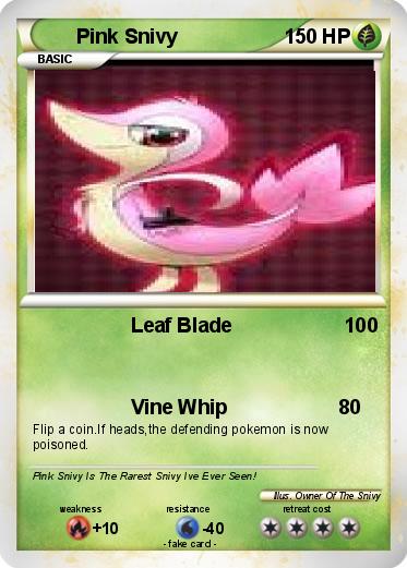 Pokémon Pink Snivy - Leaf Blade 100 - My Pokemon Card