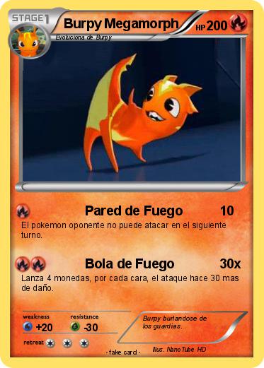 Pokémon Burpy Megamorph 3 3 - Pared de Fuego - Mi carta pokémon