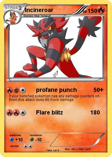 Pokémon Incineroar 130 130 - profane punch 50+ - My Pokemon Card