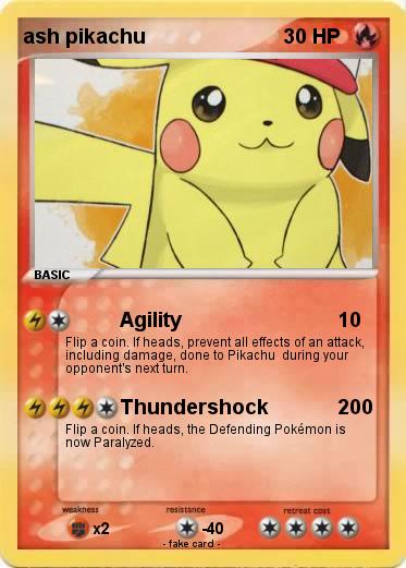 Pokémon ash pikachu 100 100 - Agility - My Pokemon Card