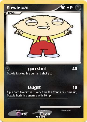 Pokémon Stewie 629 629 - gun shot - My Pokemon Card