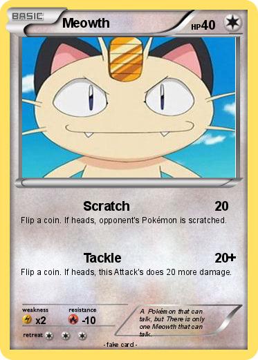 Pokémon Meowth 201 201 - Scratch - My Pokemon Card