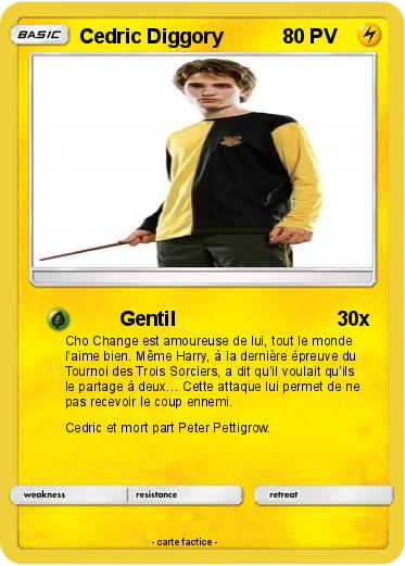 Pokémon Cedric Diggory 18 18 - Gentil - Ma carte Pokémon