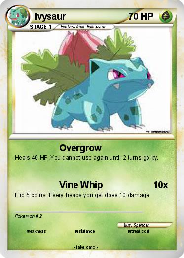 Pokémon Ivysaur 556 556 - Overgrow - My Pokemon Card
