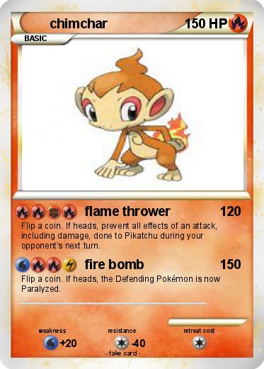 Pokémon chimchar 433 433 - flame thrower - My Pokemon Card