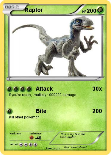 Pokémon Raptor 409 409 - Attack - My Pokemon Card