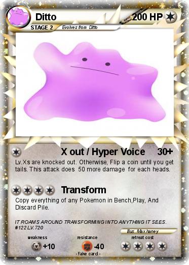 Pokémon Ditto 126 126 - X out / Hyper Voice - My Pokemon Card