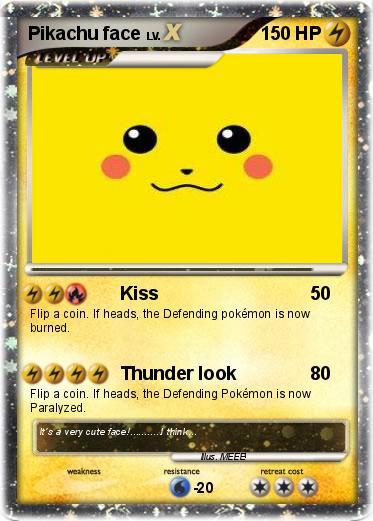 Pokémon Pikachu face 1 1 - Kiss - My Pokemon Card