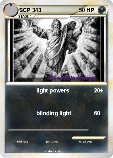 Pokémon SCP 343 343 - light powers - My Pokemon Card