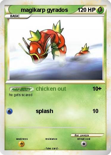 Pokémon magikarp gyrados - chicken out - My Pokemon Card