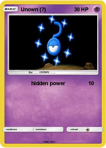 Pokémon Unown 386 386 - hidden power - My Pokemon Card