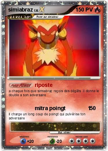 Pokémon simiabraz 396 396 - riposte - Ma carte Pokémon