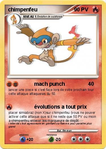 Pokémon chimpenfeu 35 35 - mach punch - Ma carte Pokémon