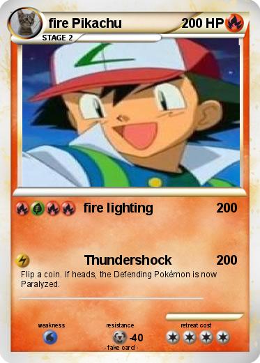 Pokémon fire Pikachu 69 69 - fire lighting - My Pokemon Card