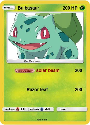 Pokémon Bulbasaur 1893 1893 - solar beam - My Pokemon Card