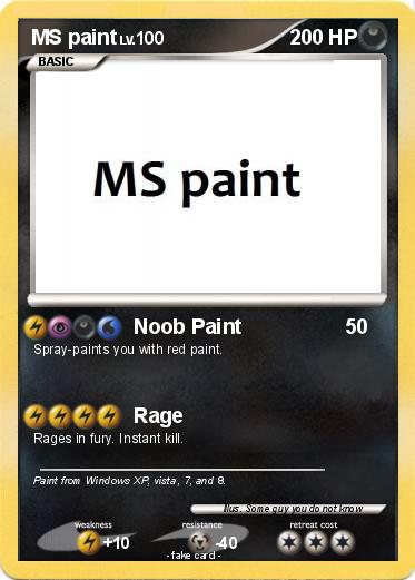 Pokémon MS paint 1 1 - Noob Paint - My Pokemon Card