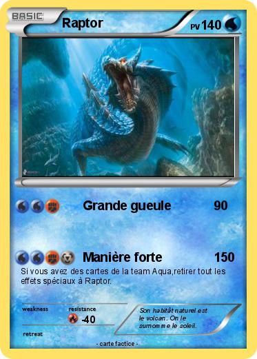 Pokémon Raptor 303 303 - Grande gueule - Ma carte Pokémon