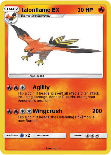 Pokémon talonflame EX 7 7 - Agility - My Pokemon Card
