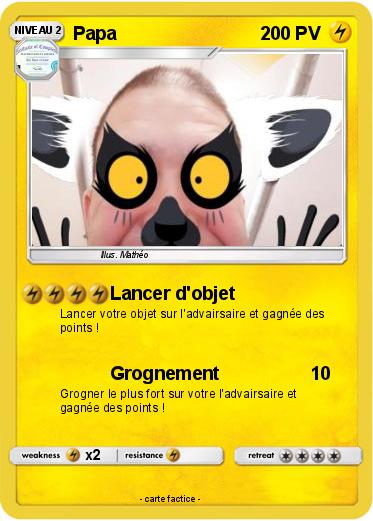 Pokémon Papa 1100 1100 - Lancer d'objet - Ma carte Pokémon