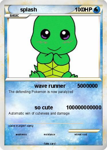 Pokémon splash 95 95 - wave runner 5000000 - My Pokemon Card