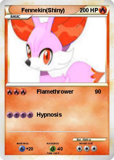 Pokémon Fennekin Shiny 1 1 - Flamethrower - My Pokemon Card