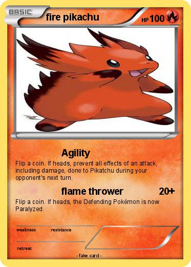 Pokémon fire pikachu 149 149 - Agility - My Pokemon Card