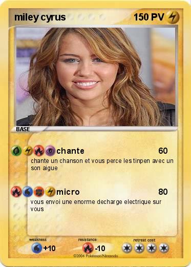 Pokémon miley cyrus 16 16 - chante - Ma carte Pokémon